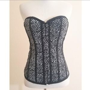 Bluewinkz | Tops | Black And White Zebra Print Corset | Poshmark